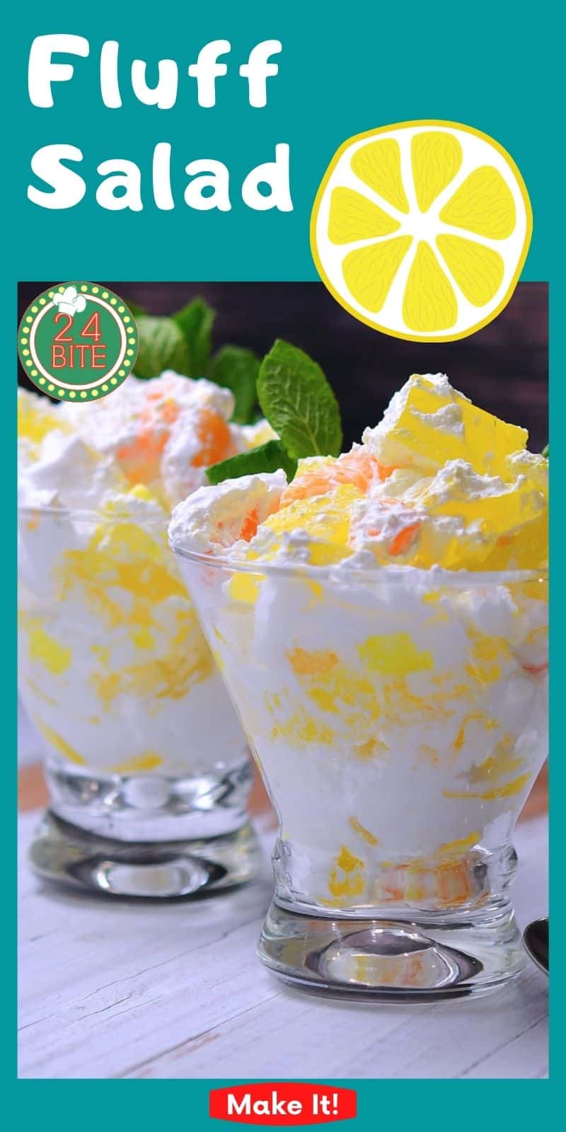 Jello Fluff Salad Lemon and Orange | 24Bite® Recipes
