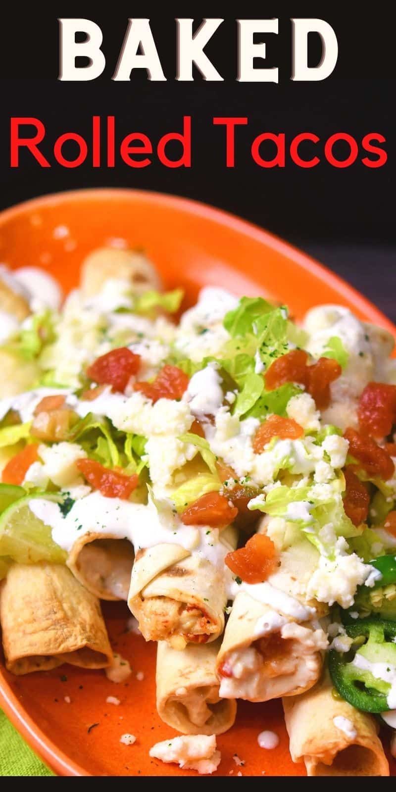 Chicken Rolled Tacos Baked | 24Bite® Recipes
