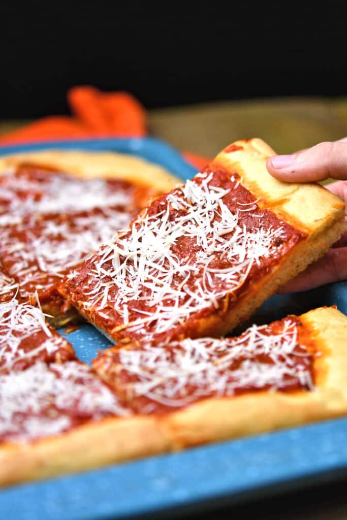 Philadelphia Tomato Pie Philly Style Pizza | 24Bite® Recipes