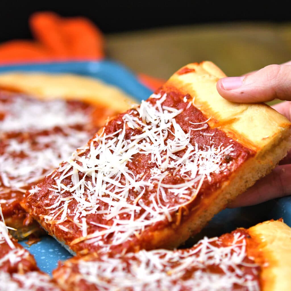 Philadelphia Tomato Pie Philly Style Pizza | 24Bite® Recipes