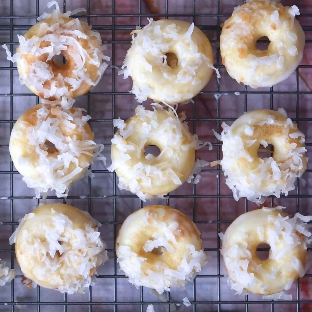 Mini Coconut Donuts Recipe | 24Bite® Recipes
